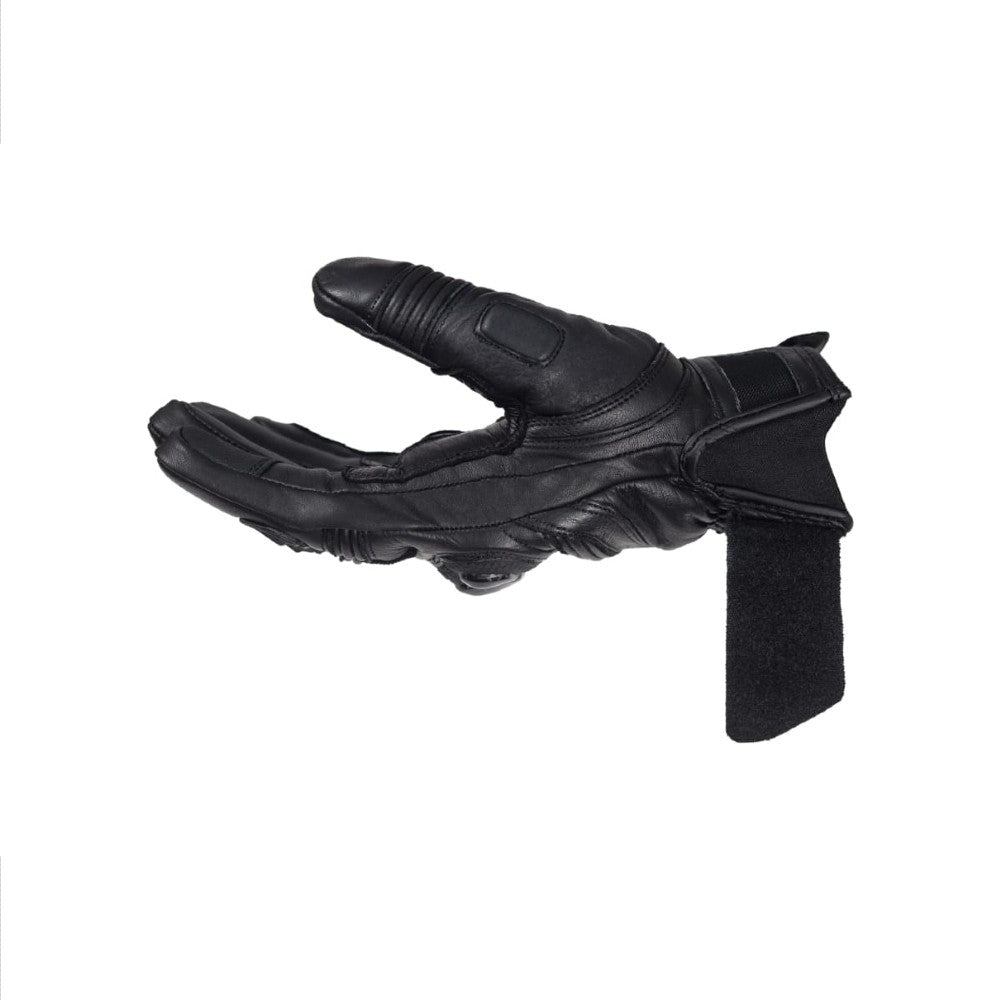 Short Cuff Leather Gloves - Black